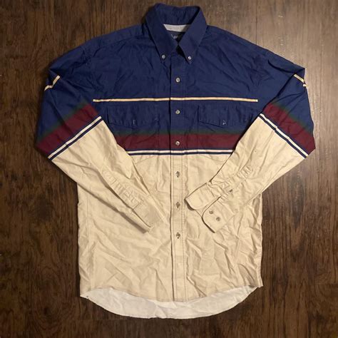 Vintage 70s Wrangler Button Up Size LARGE Depop