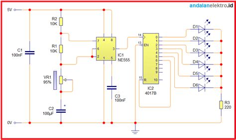Skema Rangkaian Lampu Running Led Animasi Sederhana Foxify