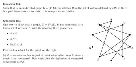[solved] show that in an undirected graph g v e the rel