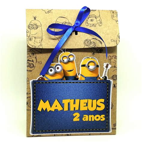 Sacolinha Kraft P Luxo Qualquer Tema Minions Elo7