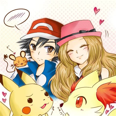 Pikachu Ash Ketchum Serena Fennekin And Dedenne Pokemon And 2 More Drawn By Momobesaeka