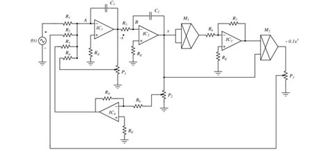 analog simulation circuit of the driven duffing oscillator the download scientific diagram