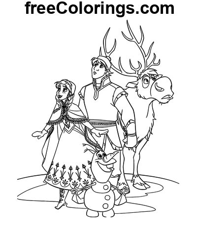Anna Kristoff Sven Y Olaf Dibujos Para Colorear Imprimibles Gratis