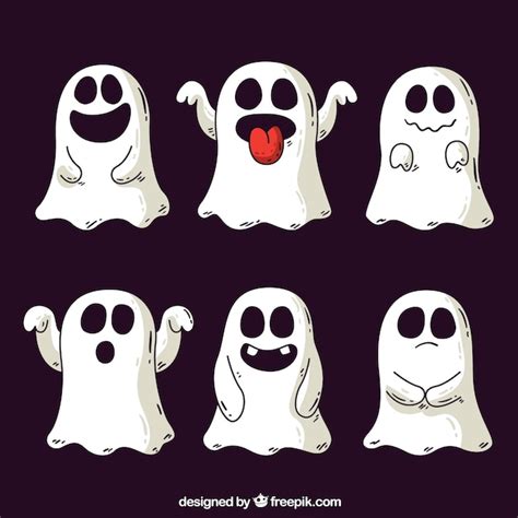 Fantasmas De Halloween Dibujados A Mano Descargar Vectores Gratis