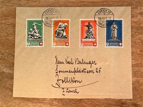 1940 Pro Patria Série sur Lettre 5c Kaufen auf Ricardo