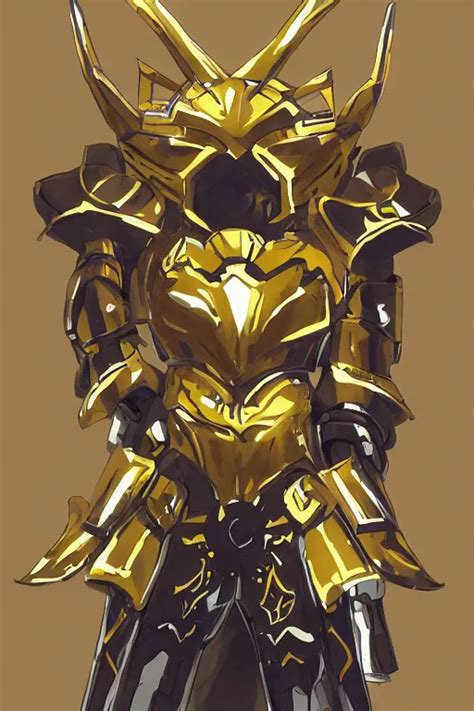 A Anime Showing The New Golden Armor Zodiac Knight By Stable