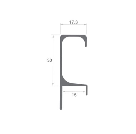 Perfil Puxador G Leve Anodizado Para 15mm OK Ferragens