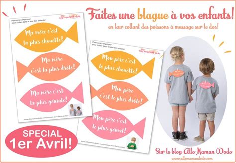 Je fais une farce aux enfants Poissons d avril à imprimer Allo