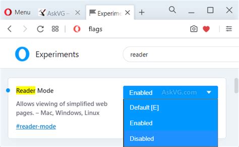 Tip How To Enable Or Disable Reader Mode In Opera Browser AskVG