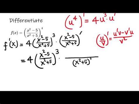 Chain Rule Example Of A Fraction Youtube