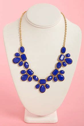 Gem Class Cobalt Blue Statement Necklace Blue Statement Necklace