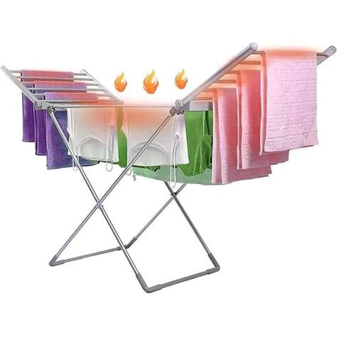 Ehskzjh Séchoir À Linge Électrique Pliable Et Ailé Avec 20 Barres