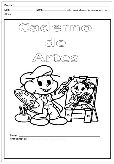 Capas Para Caderno De Artes Para Imprimir E Colorir