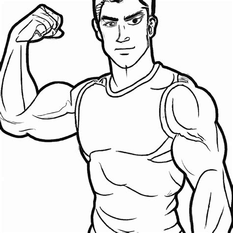 Impressão e Coloração Desenhe o Homem Musculoso que Você Sempre Sonhou