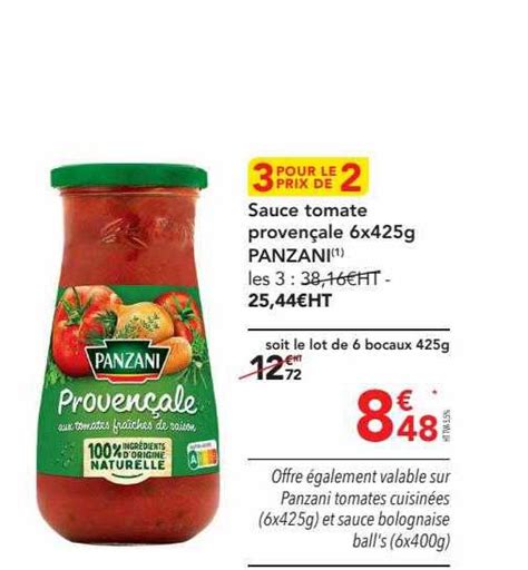 Promo Sauce Tomate Provençale 6 X 425g Panzani chez METRO iCatalogue fr