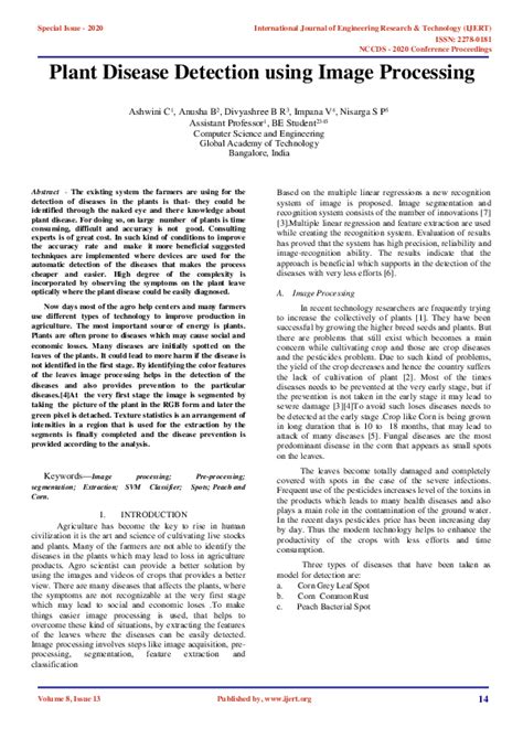 pdf ijert plant disease detection using image processing ijert journal