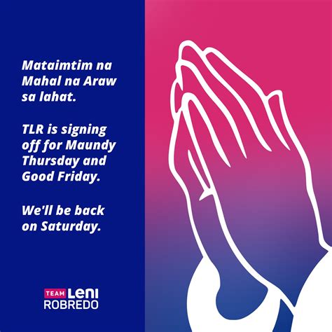 Team Leni Robredo On Twitter ATTN Sign Off Muna Ang TLR Sa Social