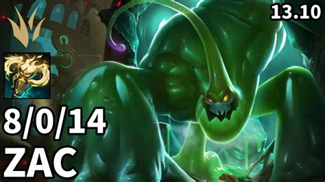 Zac Jungle Vs Bel Veth Euw Master Patch Youtube