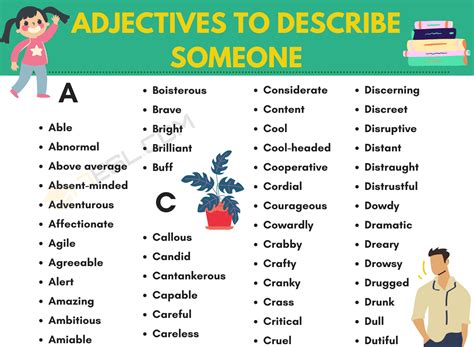 Adjective Words To Describe A Person
