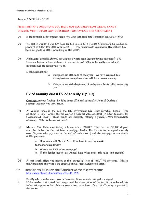 tutorial 3 week 6 ag151 professor andrew marshall 2015 tutorial 3 week 6 ag151 finish off