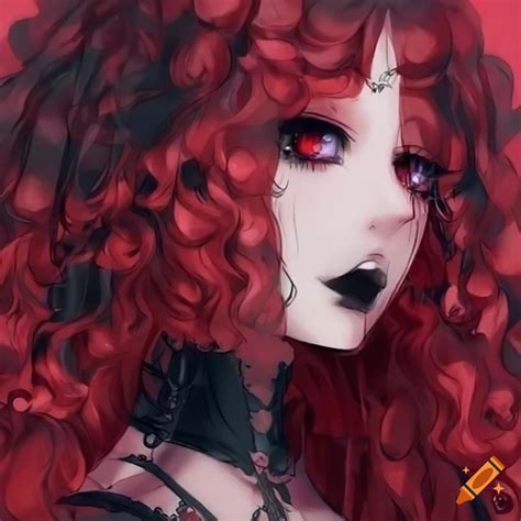 Anime Girl With Vibrant Red Curly Hair