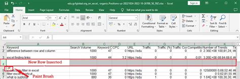 Modifying Rows And Columns In Excel