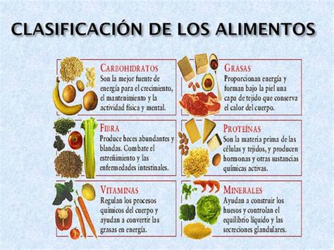 CLASIFICACIÓN DE LOS ALIMENTOS SEGÚN SU COMPOSICIÓN TOMi digital