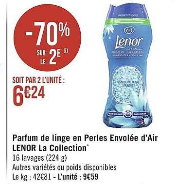 Promo Parfum De Linge En Perles Envol E D Air Lenor La Collection Chez