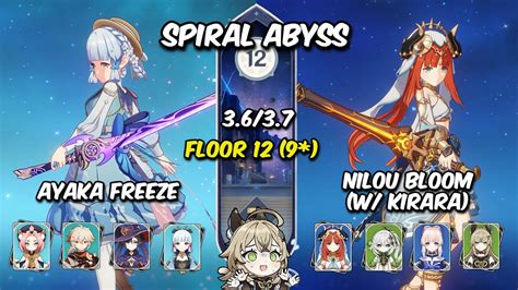 Ayaka Freeze Nilou Bloom Spiral Abyss Floor
