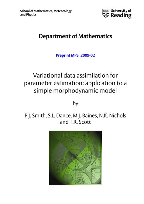 pdf variational data assimilation for parameter estimation application to a simple