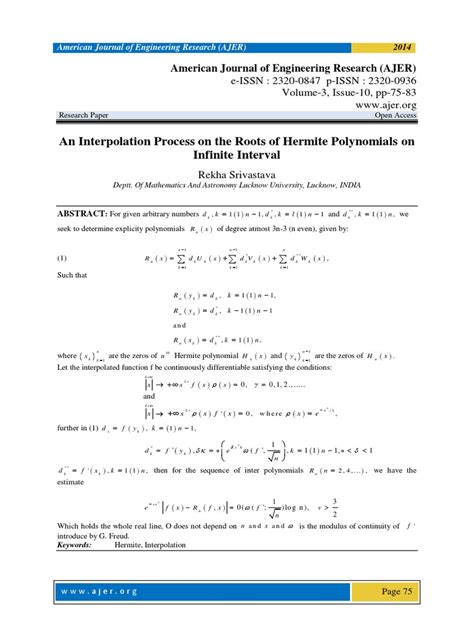 an interpolation process on the roots of hermite polynomials on infinite interval pdf