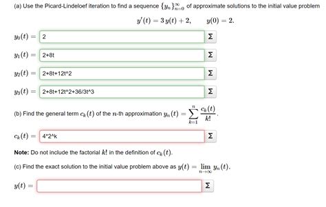 solved a use the picard lindeloef iteration to find a