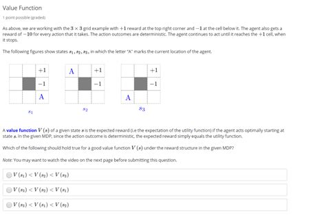 value function 1 point possible graded as above we