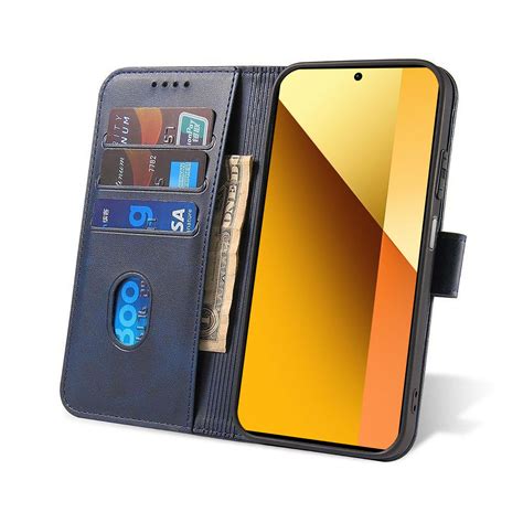 Etui Do Xiaomi Redmi Note G Sk Rzane Z Klapk Granatowe Ze Szk Em