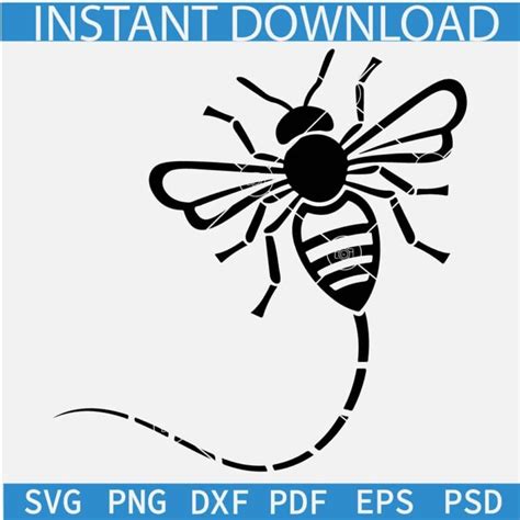 Flying Bee Silhouette Svg Bee Flying Route Svg