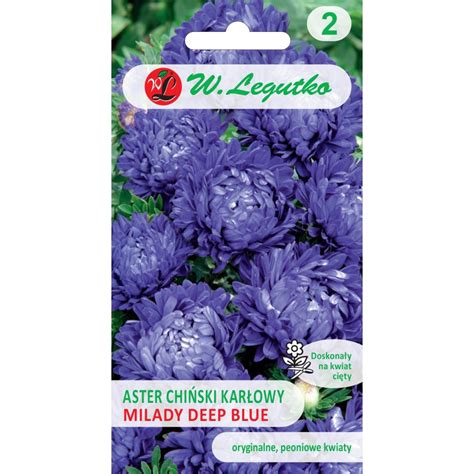 Aster chiński Milady Deep Blue niebieski 1g Sklep W Legutko
