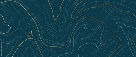 Luxury Gold Abstract Line Art Background Vector Mountain Topographic