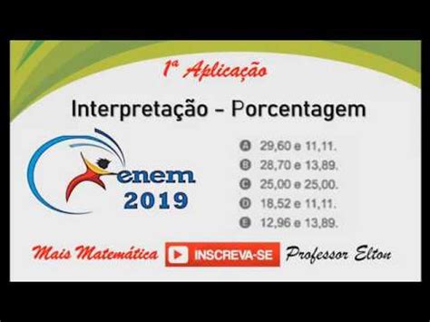ENEM 2019 Interpretação Porcentagem Três sócios resolveram fundar