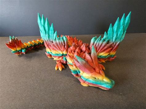 D Printed Articulated Crystal Dragon By Cinderwing Designs Etsy