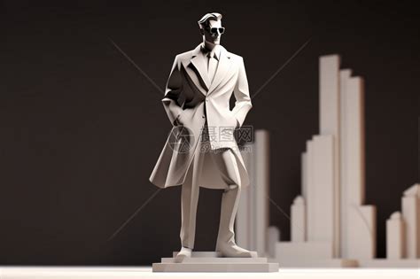 3D穿着风衣的男士插画图片下载 正版图片600309513 摄图网