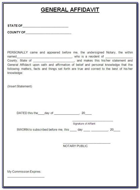 Affidavit Form Qld Template