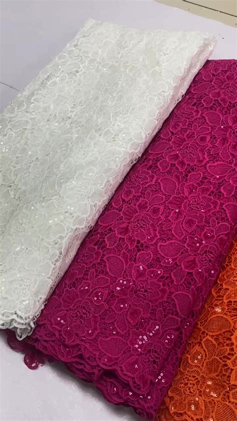 Guipure Cord Lace African French Lace Fabric For Wedding Corded Lace