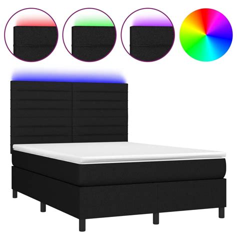 Łóżko kontynentalne z materacem LED 140x190 czarn Zakito Home