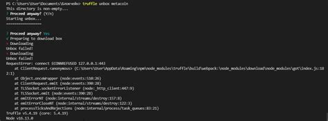 requesterror connect econnrefused 127 0 0 1 443 while unboxing metacoin or any other