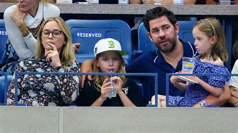 Emily Blunt John Krasinski Make Rare Appearance With Daughters At US