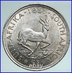 South Africa George Vi Springbok Deer Silver Shillings Large