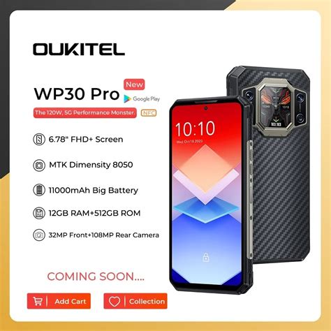 Oukitel WP30 Pro 120W Charge Rugged Smartphone 12GB 512GB 11000 MAh 6