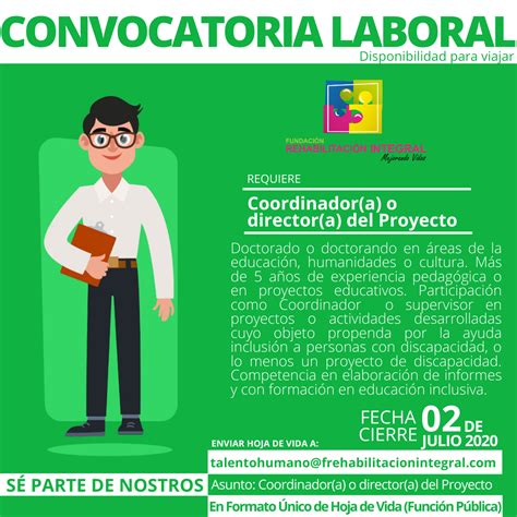 Convocatoria Laboral Fundacion Rehabilitacion Integral