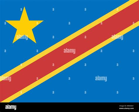 The Democratic Republic Of The Congo Flag Vector Illustration