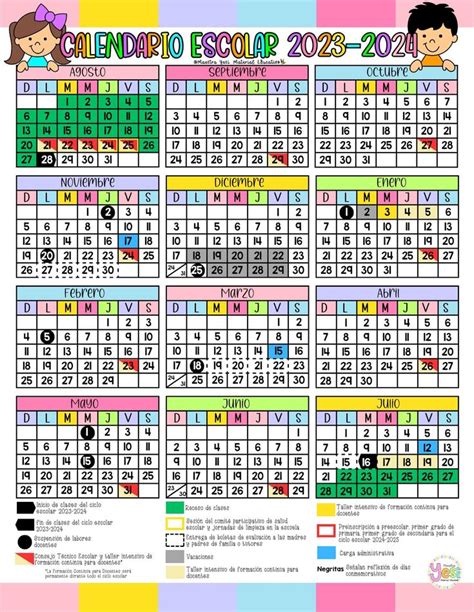 Pin de Mtra Anita en Documentación escolar Calendario escolar